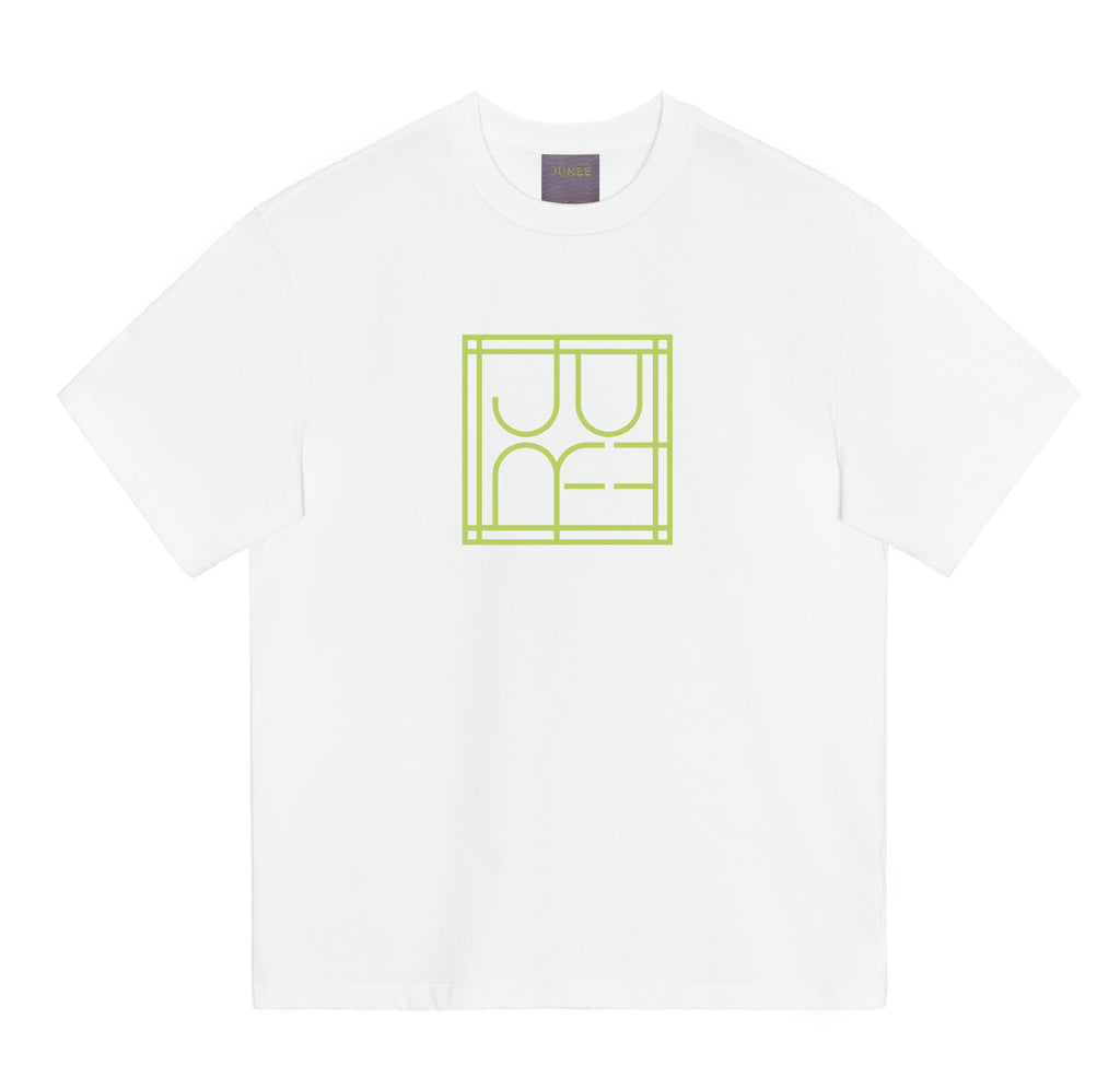 JÚNEE | Unisex Drop Shoulder Large Velvet Logo Tee Shirt ( 3 colours)